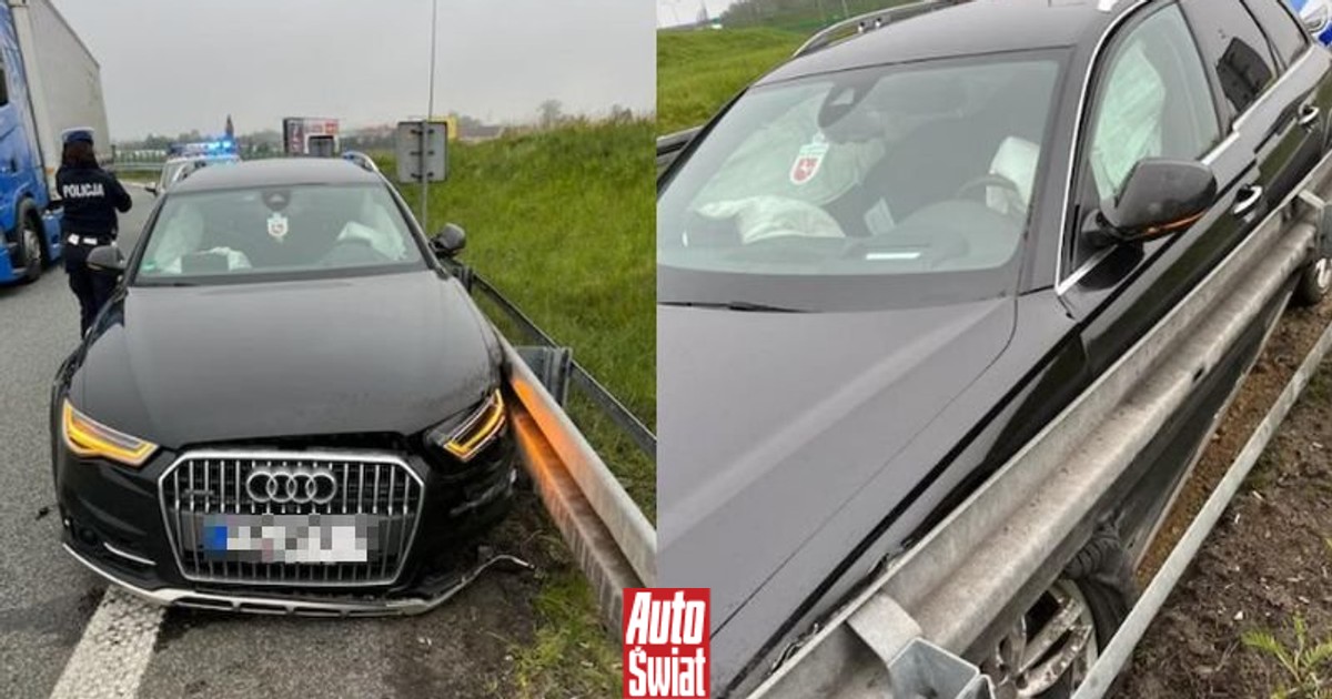 Rozbite, porzucone Audi utrudniało ruch na autostradzie. Kto je ...