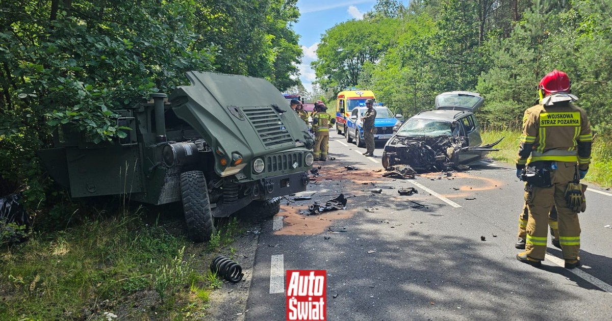 Humvee armii USA zderzył się z Passatem. Niecodzienny wypadek na Dolnym Śląsku - Auto Świat